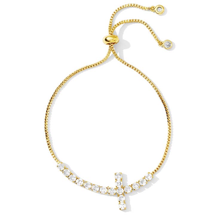 Sparkle Cross Pulley Bracelet – Chelsea Pacifica