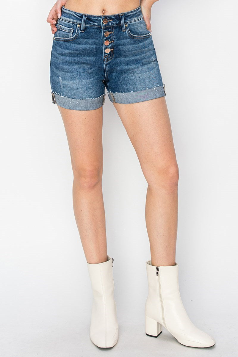 High Rise Button Cuff Shorts – Chelsea Pacifica