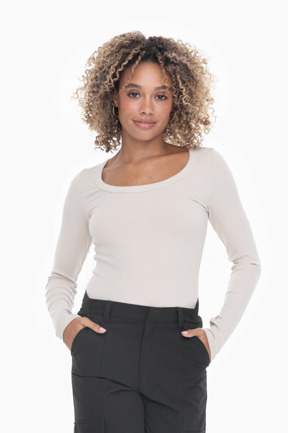 Slim Fit Scoop Neck Long Sleeve Top – Chelsea Pacifica
