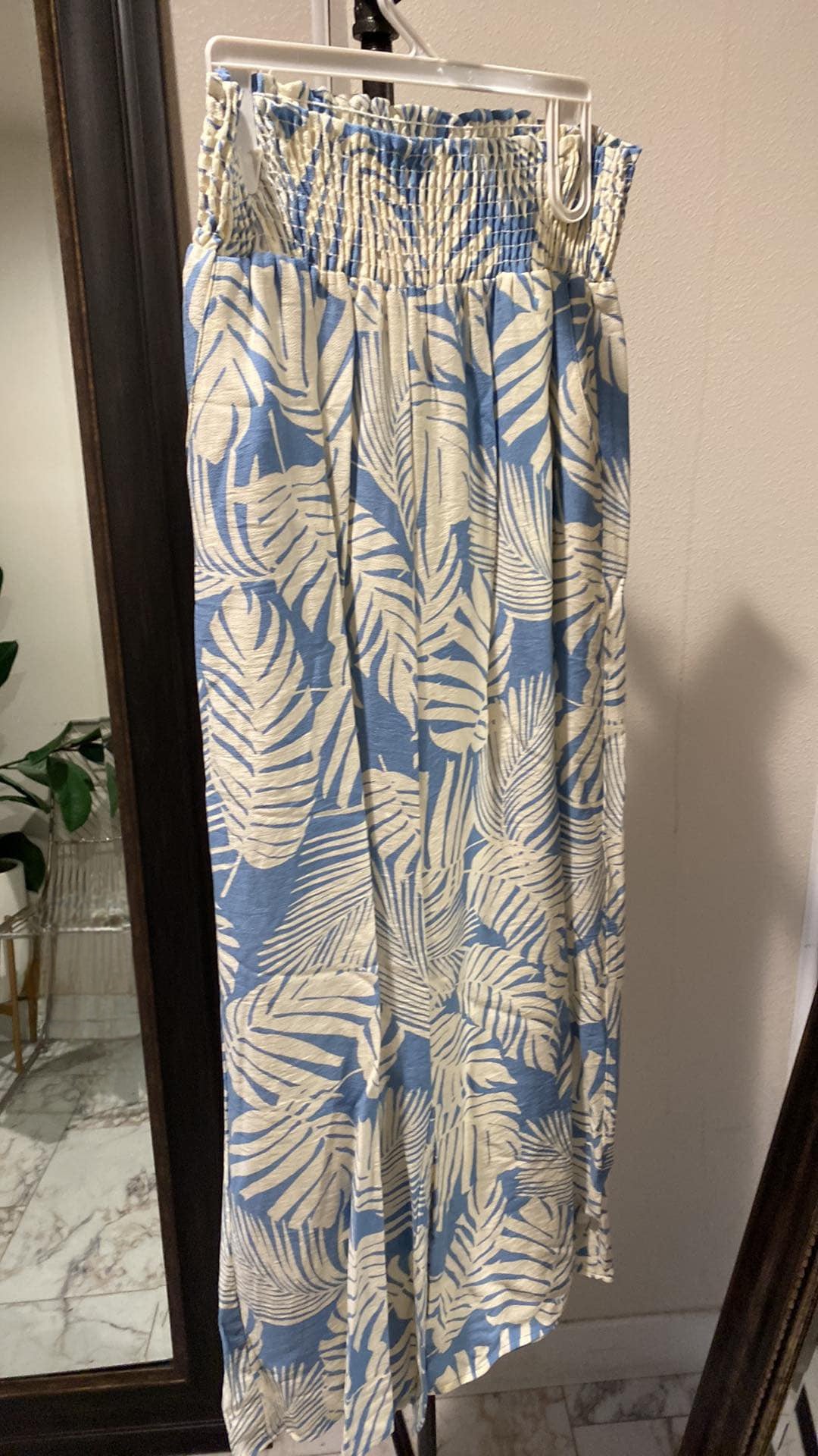 Blue Ivory Smocked Wide Leg Pant – Chelsea Pacifica